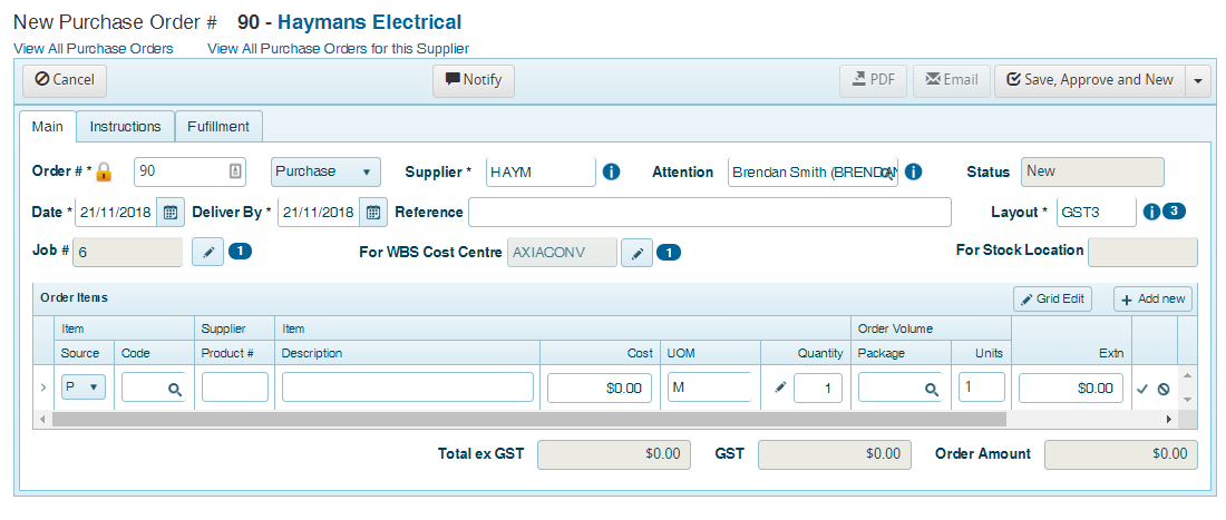 Purchase Order for Multiple Jobs and/or Locations – Axiapac Help Center