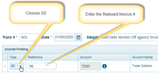 How to Write Off a Bad Debt using a Sales (Debtor) Adjustment Journal ...